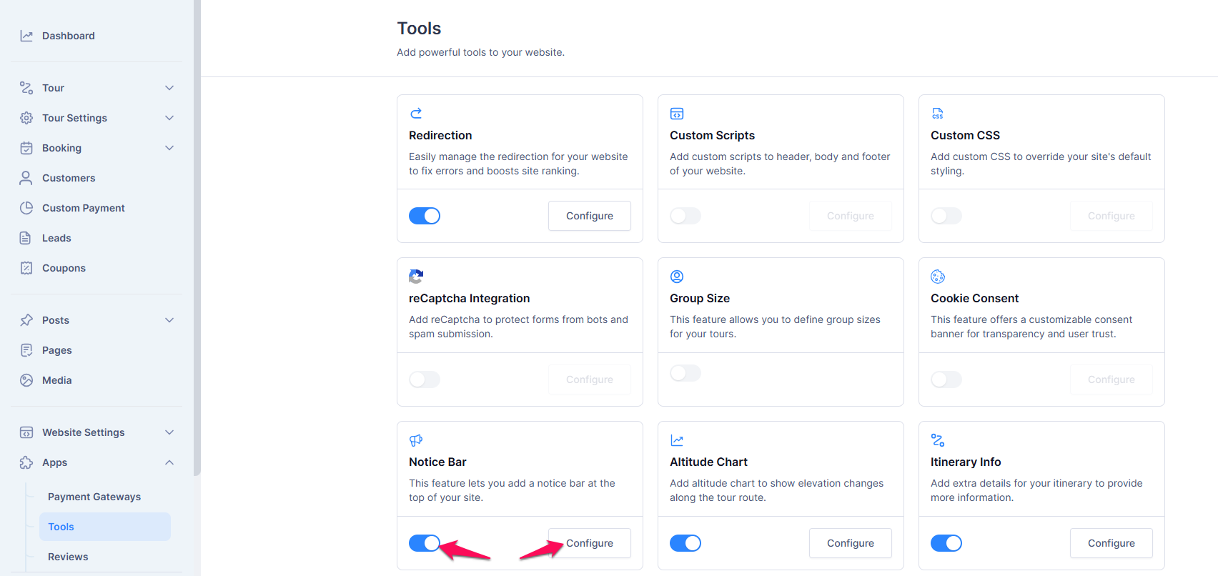 How to add a Notice Bar – docs.tripcart.com