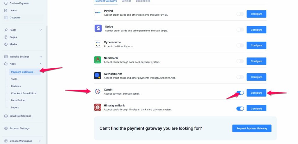 How to configure the Xendit Payment Gateway – docs.tripcart.com