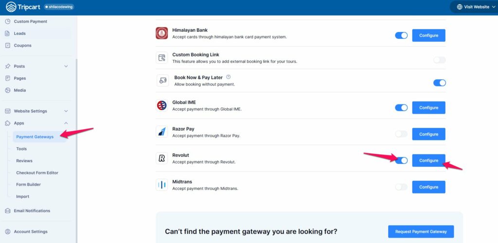 How to configure the Revolut Payment Gateway? – docs.tripcart.com